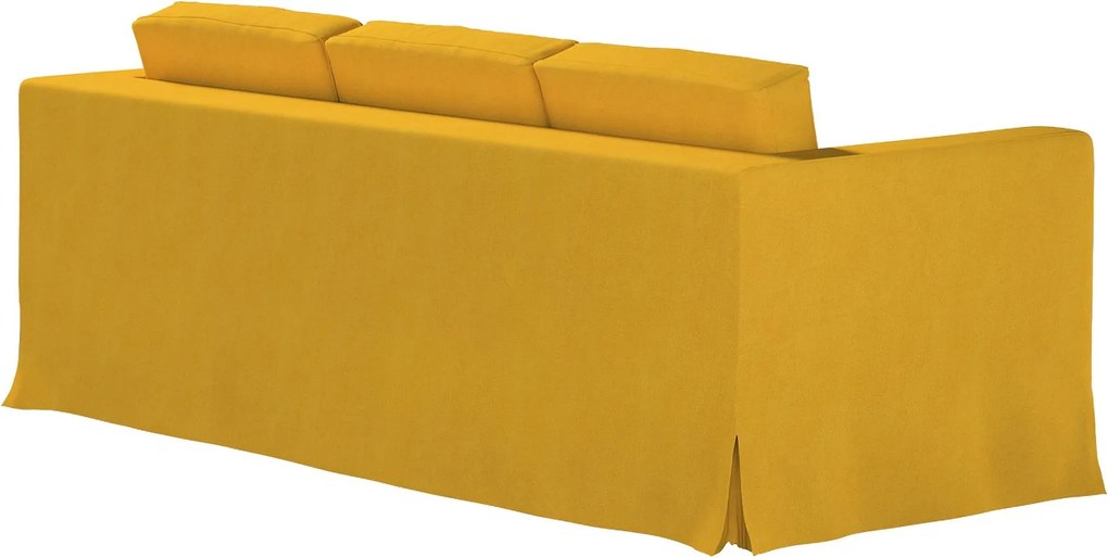 Potah na pohovku IKEA Karlanda 3-místná nerozkládací, dlouhý barva žlutá látka pletený vzor