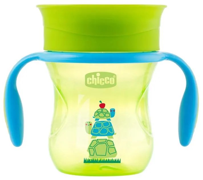 CHICCO Hrneček Perfect 360 s držadly 200 ml zelený 12m+