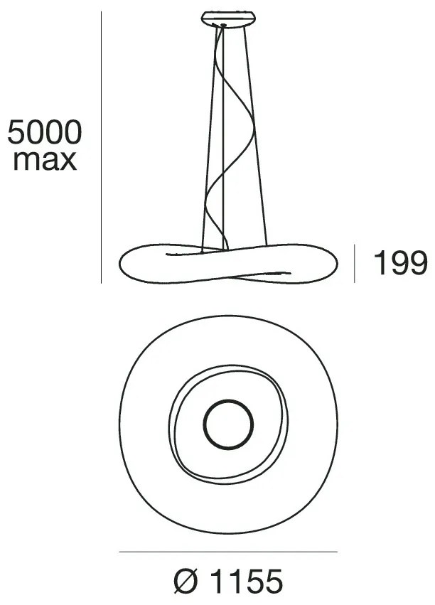 Stilnovo 7788N Mr.Magoo, závěsné svítidlo z polyethylenu, 96W LED 4000K stmívatelné DALI, průměr. 115cm