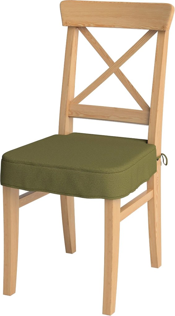 Sedák na židli IKEA Ingolf barva zelená látka pletený vzor
