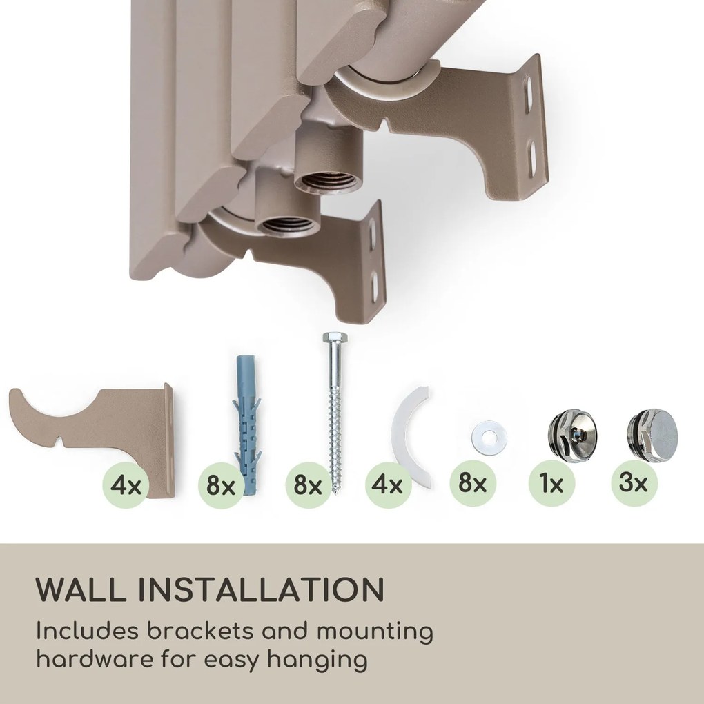 Blumfeldt Ontario, radiátor, 120 x 30 cm, 380 W, montáž na stěnu