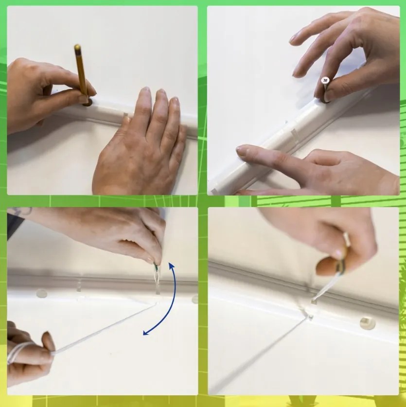 Erga Erga, stropní věšák na sušení prádla 5x100 cm, bílé, ERG-SEP-10SUSSUF5PP10
