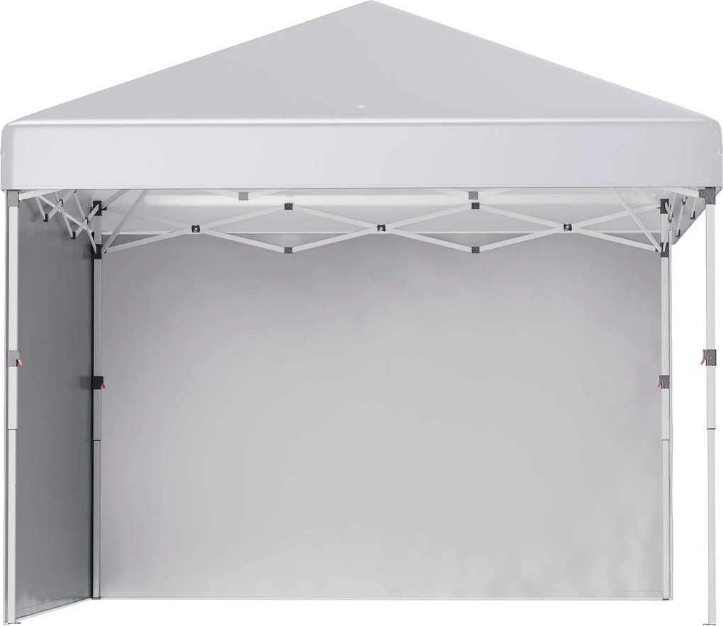 Pavilón Outsunny přibližně 3x3m, voděodolný stabilní zimní pop-up skládací pavilón se 2 bočními stěnami, UV 30+ ochrana, skládací párty stan zahradní