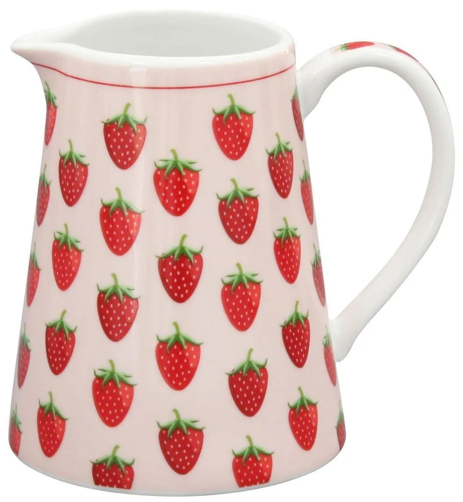 Krasilnikoff Malý džbánek Strawberry, růžová barva, porcelán