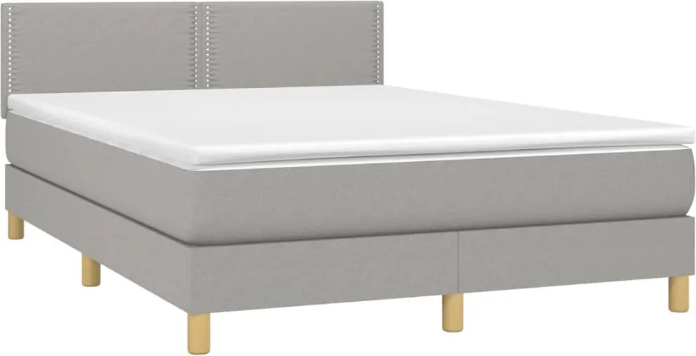 Box spring postel s matrací světle šedá 140 x 190 cm textil 3140529