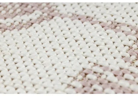 koberec FLAT 48779/526 Květiny KRÉM růžový velikost 140x200 cm | krásné koberce cz