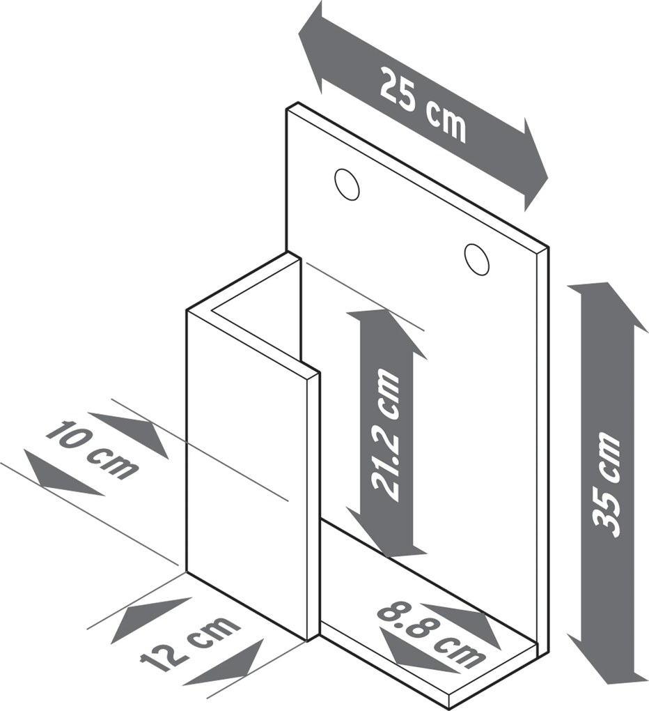 Tchibo - Sada 3 polic z masivního dřeva - barva: hnědá