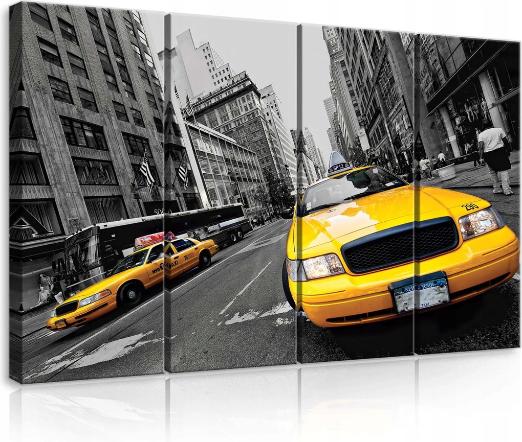 Obraz 120x80 Město New York Manhattan taxi ulice žlutý akcent