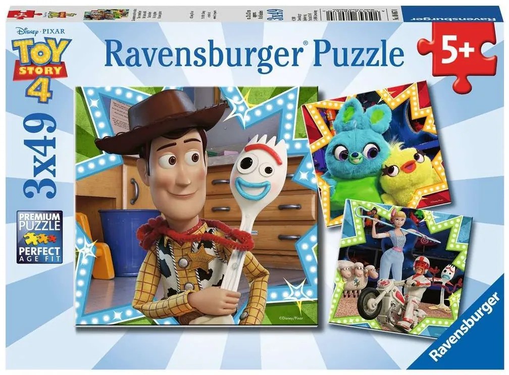 Ravensburger puzzle toy story 4: jsme v tom společně 3x49 dílků