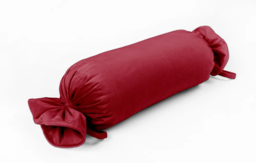 Biante Sametový polštář válec bonbon Velvet Premium SVP-007 Malinově červený 15x40 cm