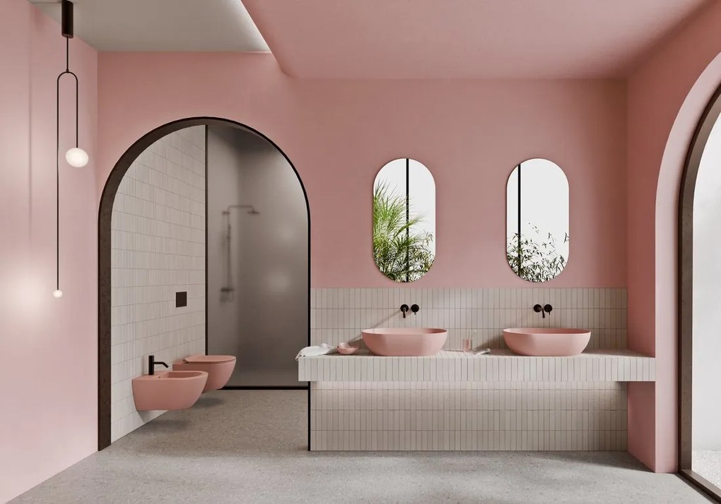 GSI GSI, PURA závěsná WC mísa, Swirlflush, 36x55cm, blush dual-mat, 881524