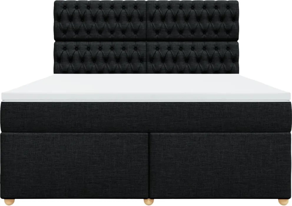 Box spring postel s matrací černá 180x200 cm textil 3293668