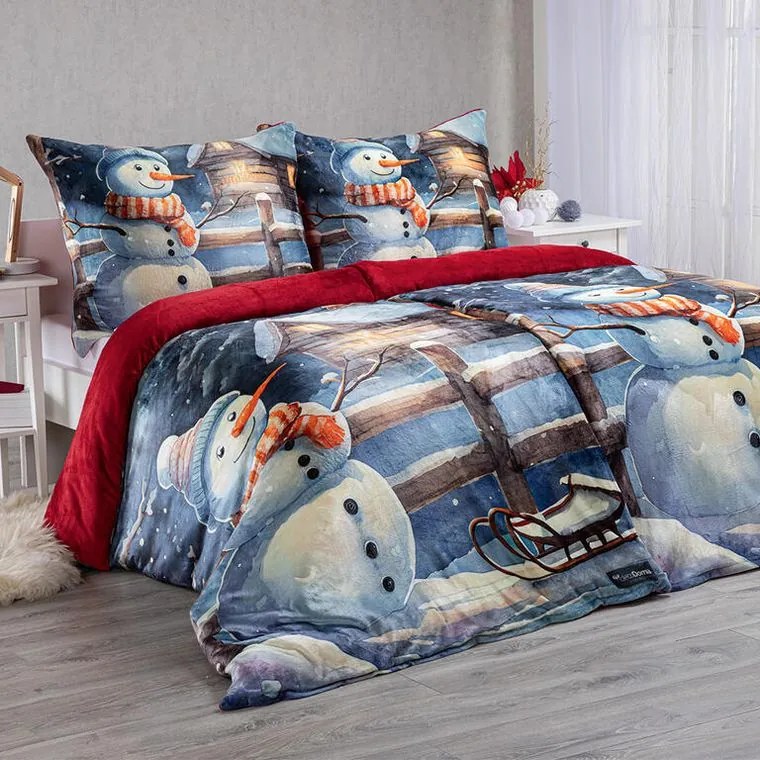 Ložní povlečení z mikroplyše SNĚHULÁK