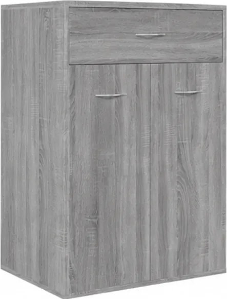skříňka na boty, botník, 1 zásuvka, 2 dvířka, dřevo, 85x61x36 cm, šedá sonoma, Dekorino BB20260065