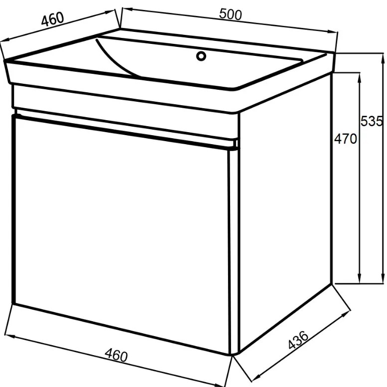 Lavedo Vivace Mokko Air 50 koupelnová skříňka s umyvadlem