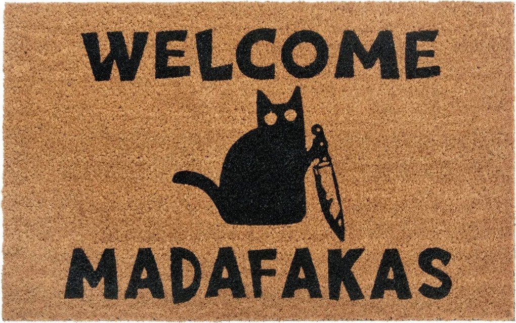 Rohožka Welcome madafakas 105668 – na von aj na doma, 45x75, hnedá, chodba / predsieň, Hanse Home