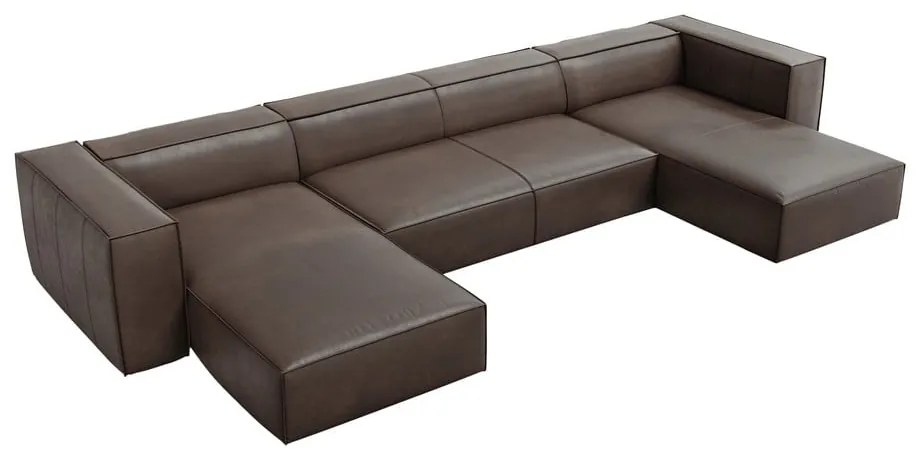 Hnědá kožená rohová pohovka (do "U") Madame – Windsor &amp; Co Sofas