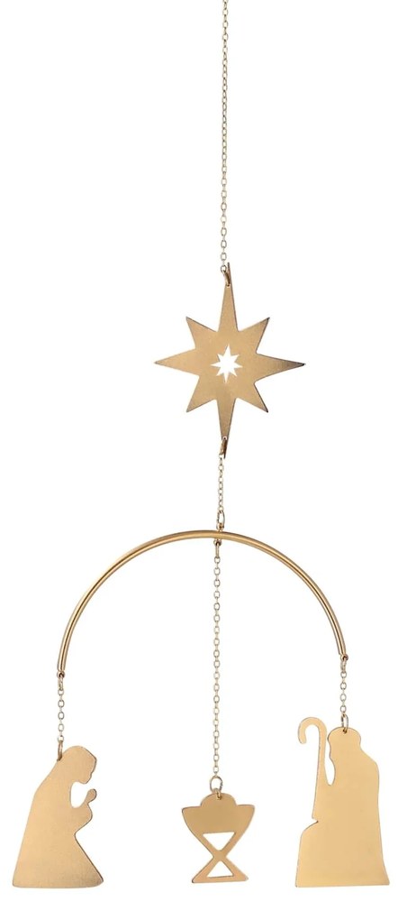 räder Závěsná dekorace Nativity Small, zlatá barva, kov