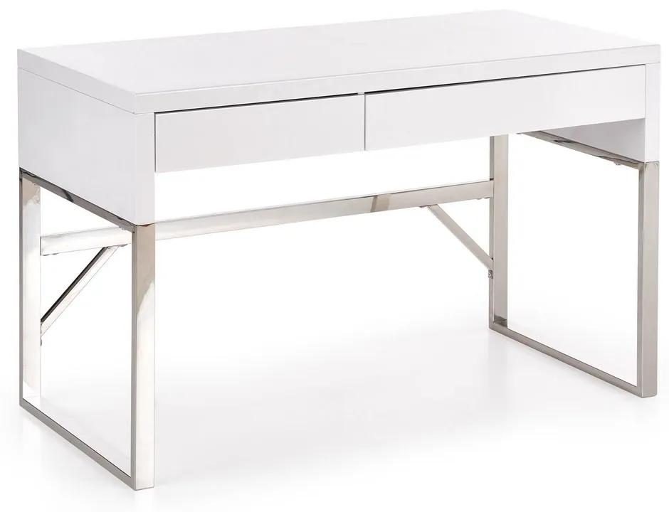 Psací stůl Alameda, bílá / stříbrná