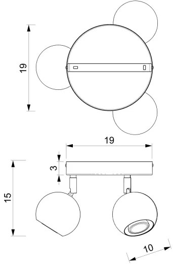 Bodové svítidlo COMET 3xGU10/8W/230V černá/lesklý chrom