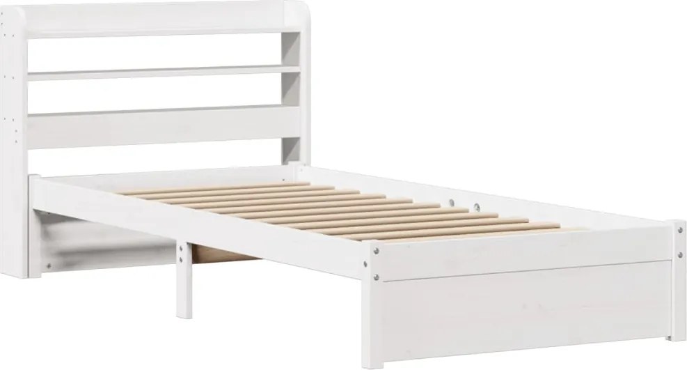 Rám postele s čelem bílý 75 x 190 cm masivní borovice 3306721