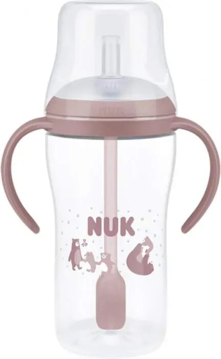 Kojenecká láhev NUK Perfect Match na učení s brčkem BEAR 260 ml