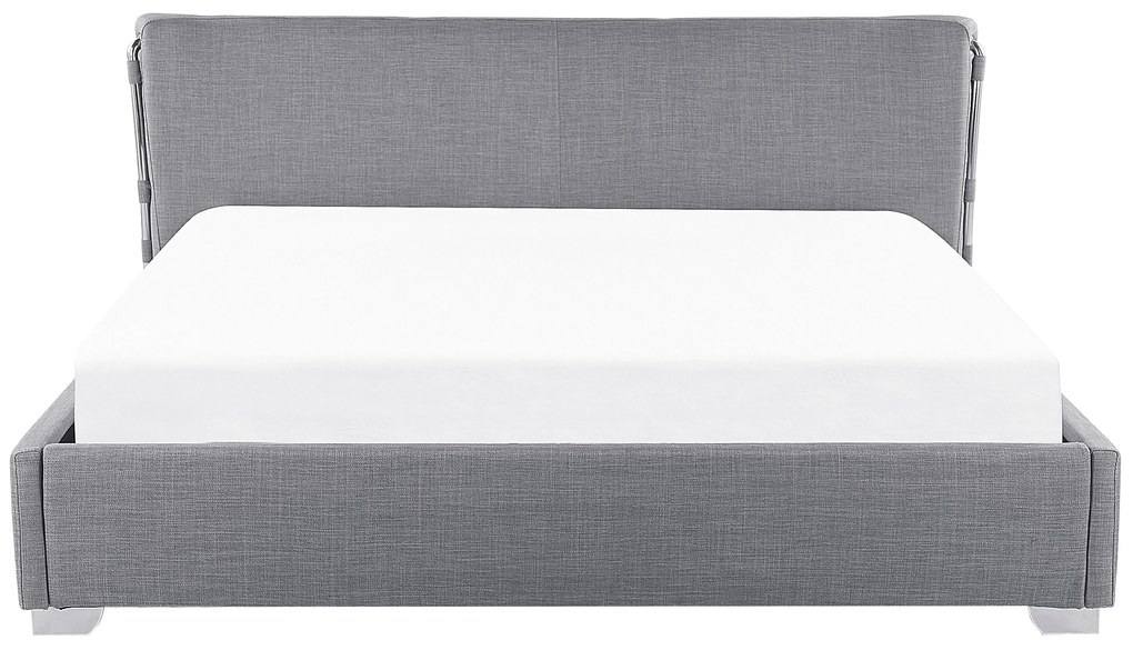 Čalouněná vodní postel 160 x 200 cm šedá PARIS Beliani