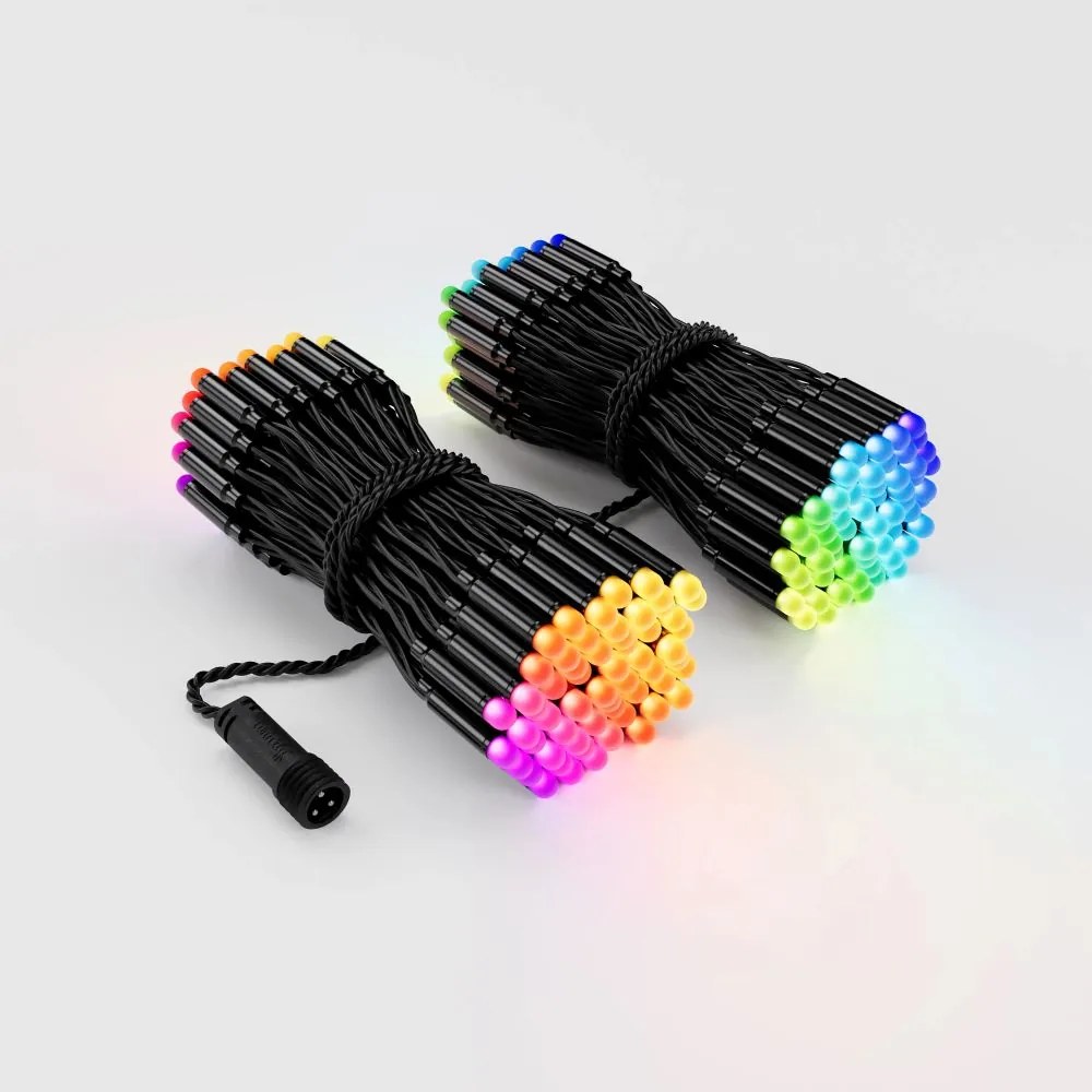 Barevná světýlka venkovní Twinkly strings 25 m Dual Pro, 2× 125 LED RGB, černý kabel, IP44, 2× 12,5 m