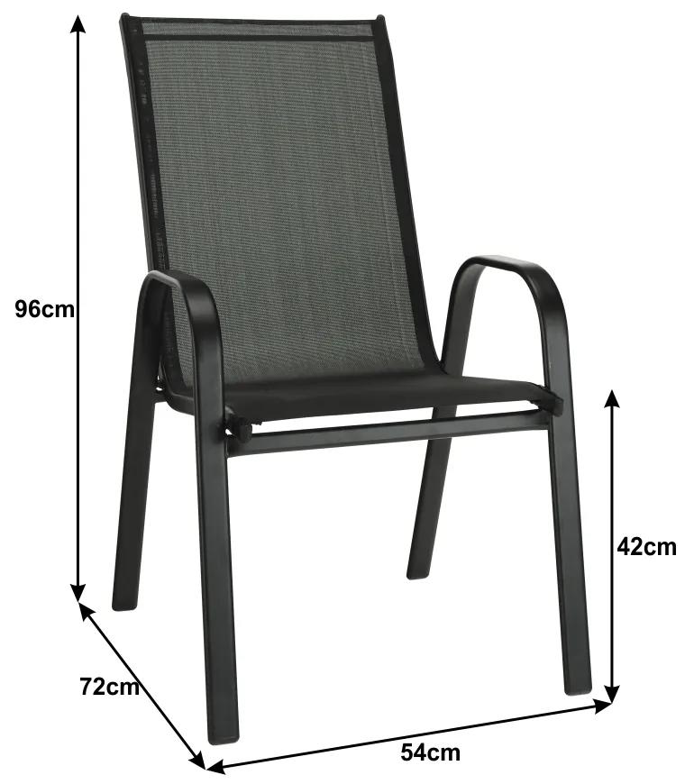 IWHOME Zahradní židle VALENCIA 2 černá, stohovatelná IWH-1010010 sada 6ks