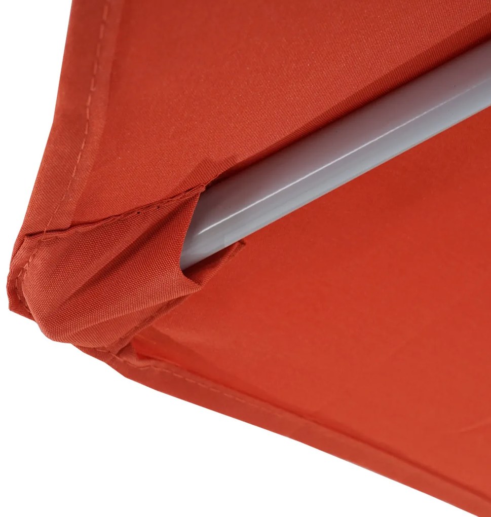 Slunečník půlkruh Parla - polyester/hliník - 300cm terakota se stojanem