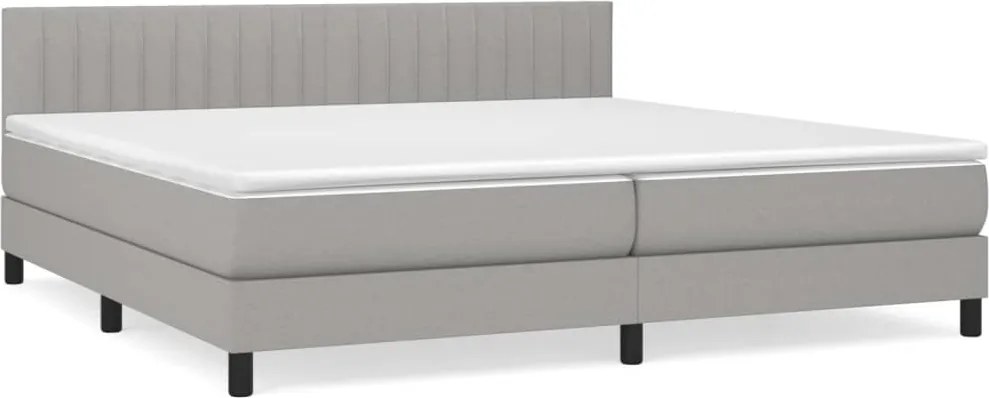 Box spring postel s matrací světle šedá 200 x 200 cm textil 3140241