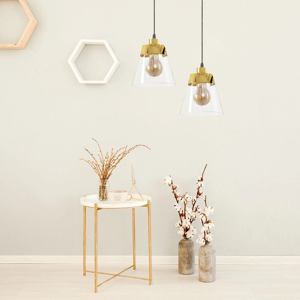 Toolight - Stropní svítidlo E27 60W APP895-1CP, zlatá, OSW-07022