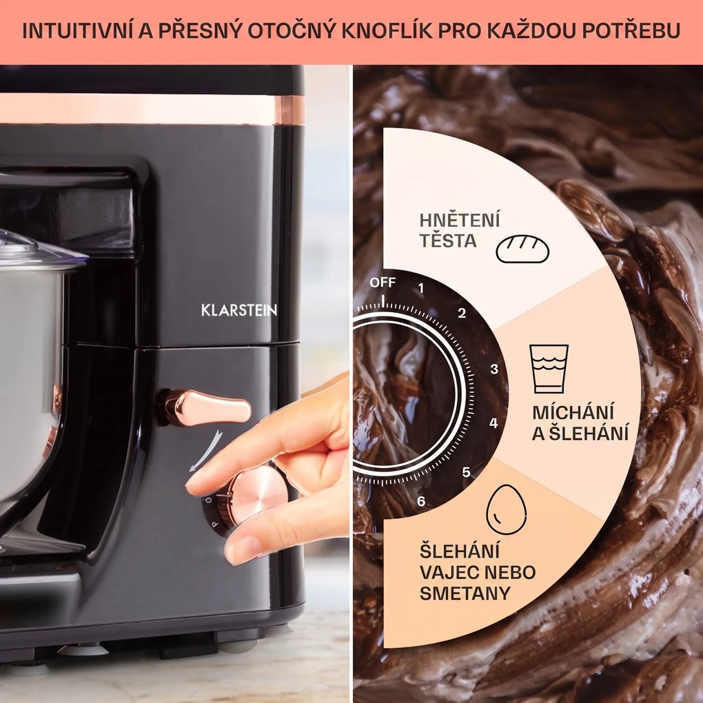 Klarstein Bella Elegance, kuchyňský robot, 1800 W, 1,7 HP, 6 stupňů, 5 l