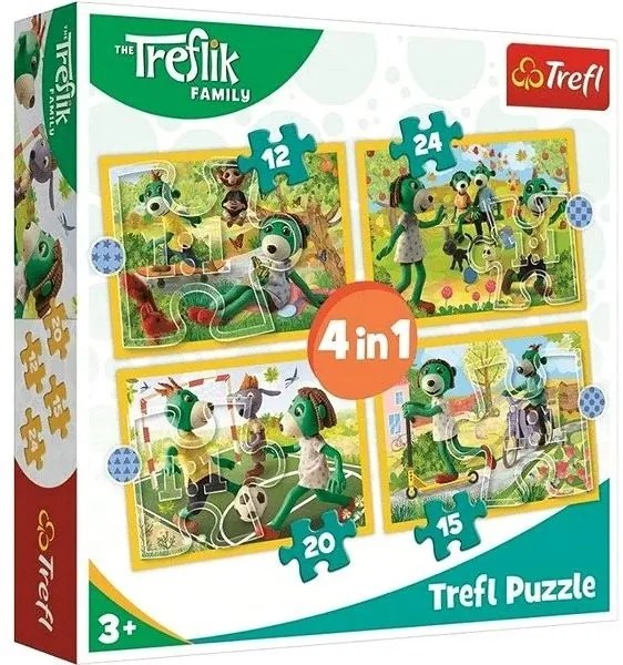 Puzzle puzzle treflíci: zábava 4v1 (12,15,20,24 dílků)