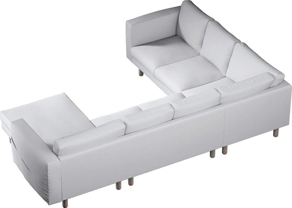 Potah na pohovku IKEA Norsborg rohová, 5-místná se šezlongem barva bílá látka pletený vzor