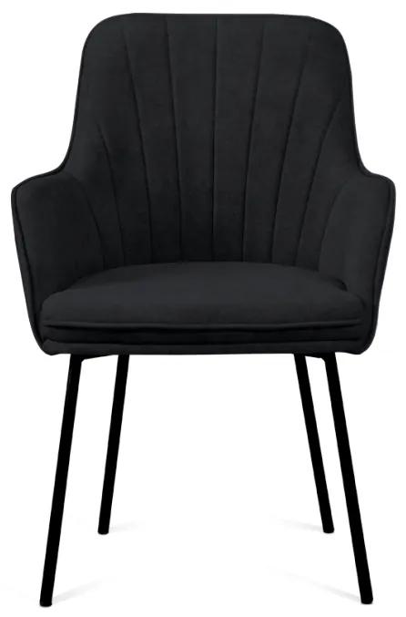 DOLMAR SEDAČKY Jídelní židle - KR-8, různé tkaniny a barvy na výběr Čalounění: černá (Uttario Velvet 2980)
