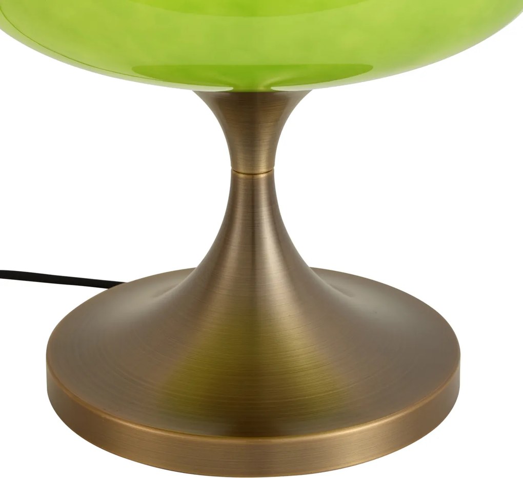 Retro stolní lampa tmavě bronzová se zeleným skleněným stínidlem 31 cm - Glaze