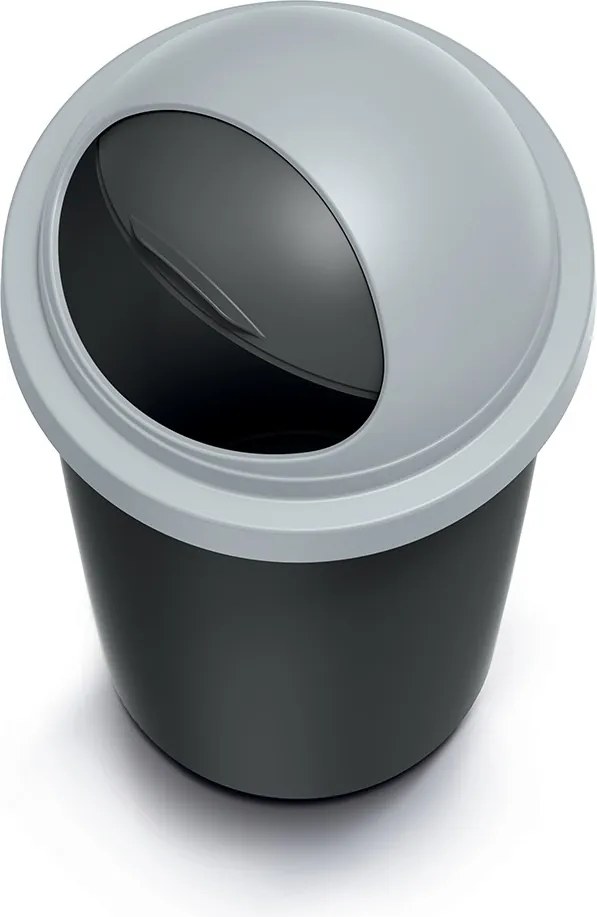 Odpadkový koš COMPACTO ROLL 30 L černý/světle šedý