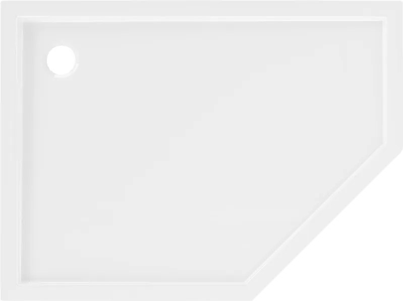 Mexen Flow pětiúhelníkový sprchový kout slim levý 100 x 90 cm, bílý lesk - 46P109010L