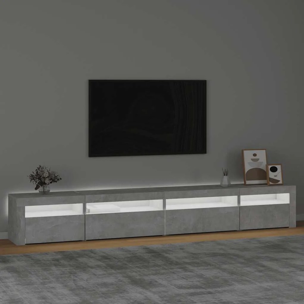 TV skříňka s LED osvětlením betonově šedá 270 x 35 x 40 cm 3152749