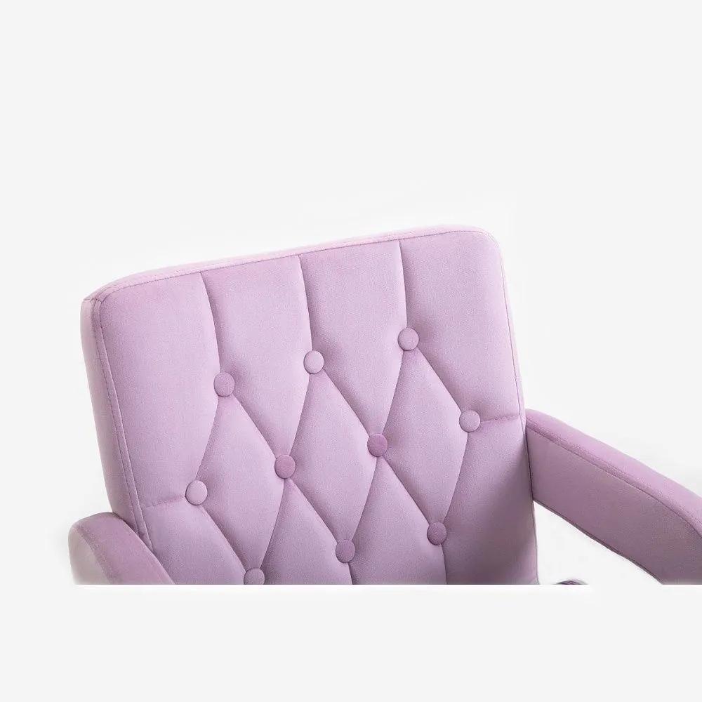 LuxuryForm Židle BOSTON VELUR na stříbrné podstavě s kolečky - fialový vřes