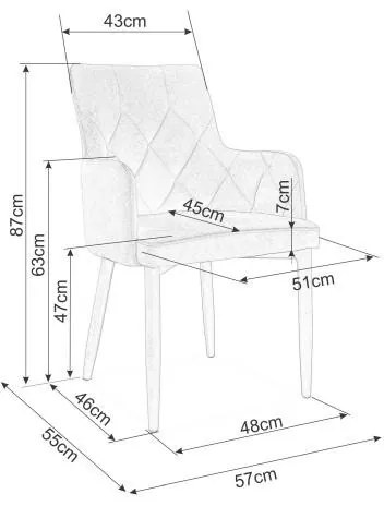 Casarredo Jídelní čalouněná židle RISA šedá