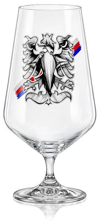 Crystalex - Bohemia Crystal Sklenice na pivo Czech In 540ml - orel, 1 ks