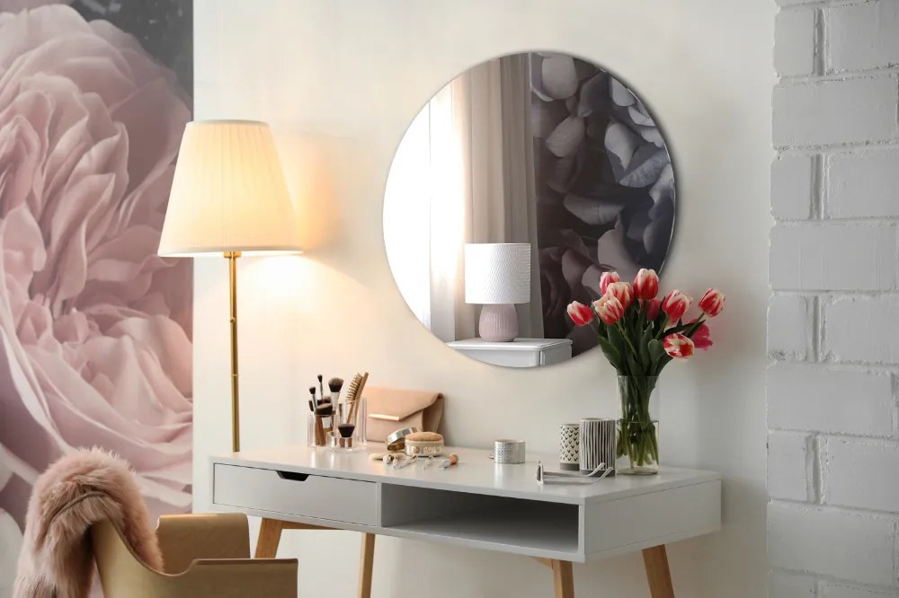 Kulaté designove zrcadlo bez rámu na zeď fi 80 cm