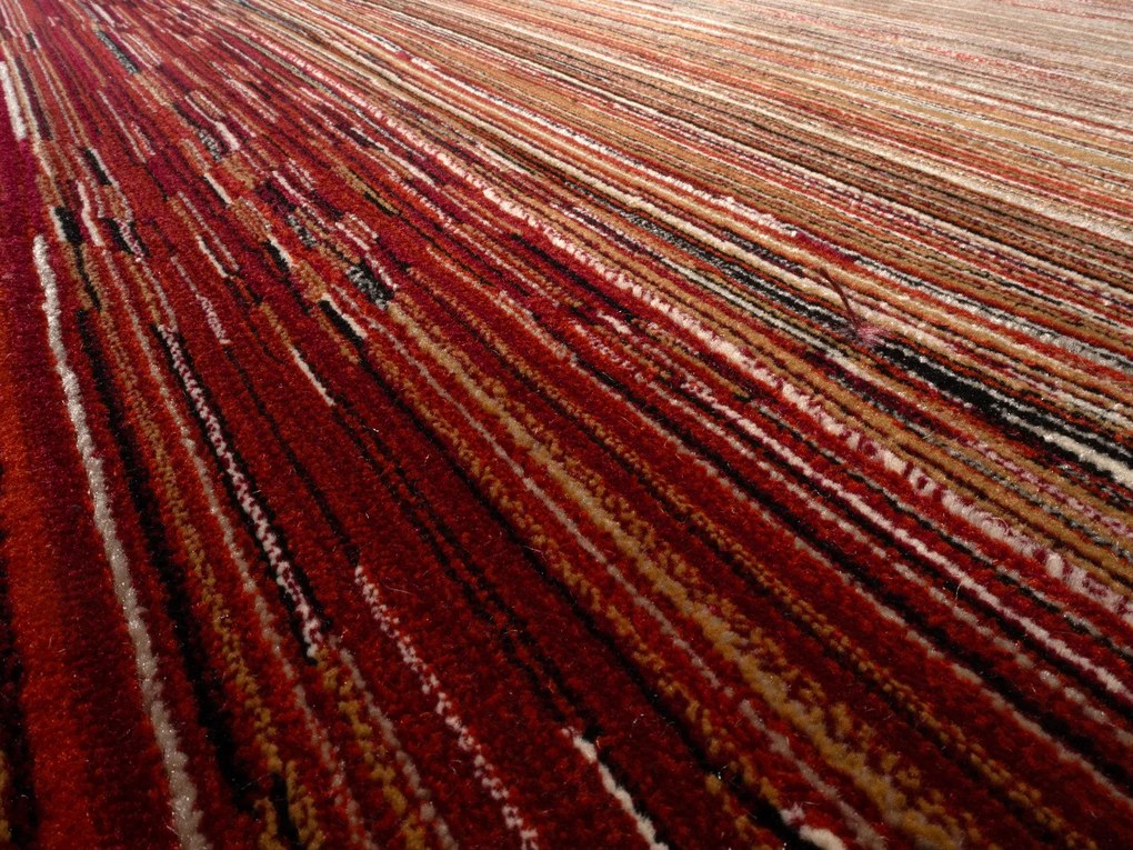 Spoltex, Kusový koberec Cambridge red/beige 5668, 80x150, červená, obývací pokoj