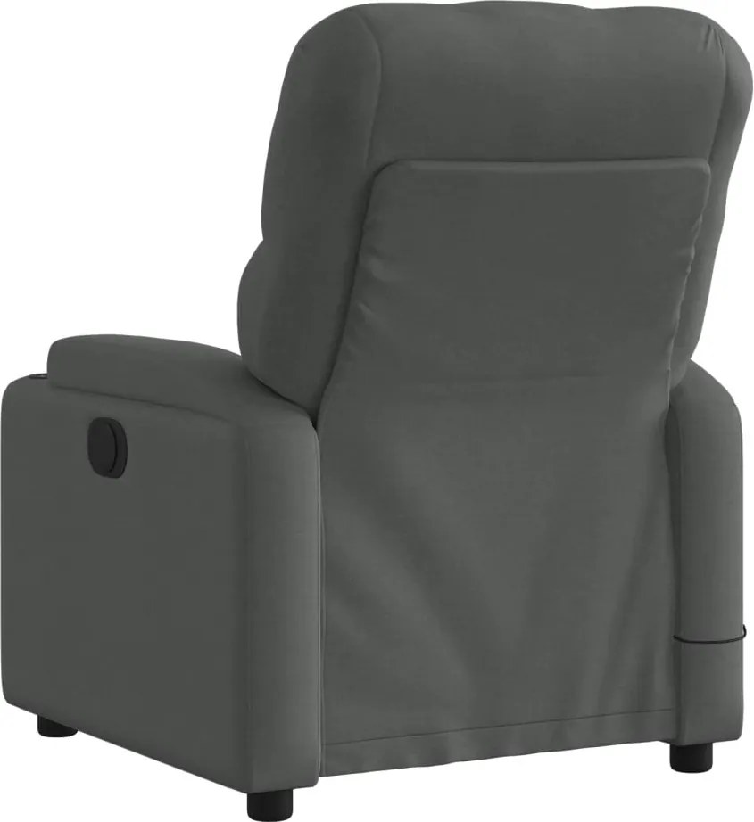 Masážní křeslo s polohovacím mechanismem, tmavě šedé, látkové 3205665