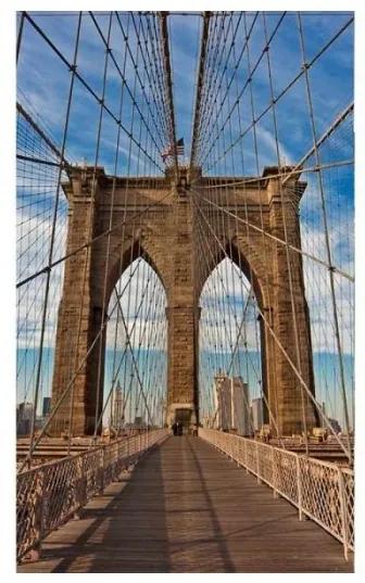 DIMEX | Vliesová fototapeta na zeď Brooklynský most MS-2-0005  | 150 x 250 cm | modrá, bílá, hnědá
