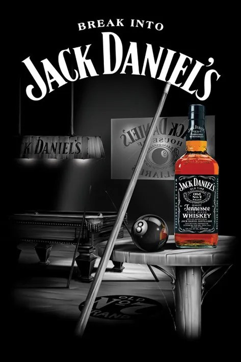 Plakát, Obraz - Jack Daniel's - pool room, (61 x 91.5 cm)