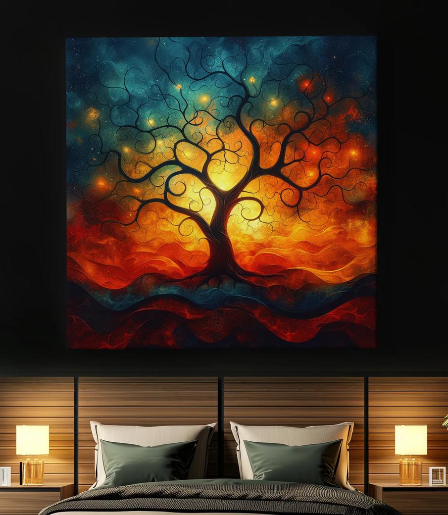 Obraz na plátně - Strom života Slunečné opojení FeelHappy.cz Velikost obrazu: 80 x 80 cm