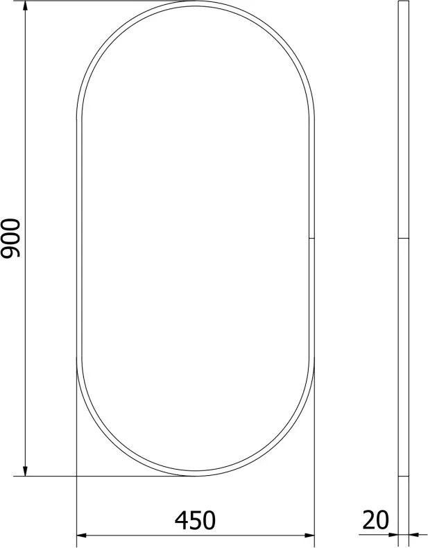 Mexen Loft oválné koupelnové zrcadlo 90 x 45 cm, zlatý rám - 9851-090-045-000-50